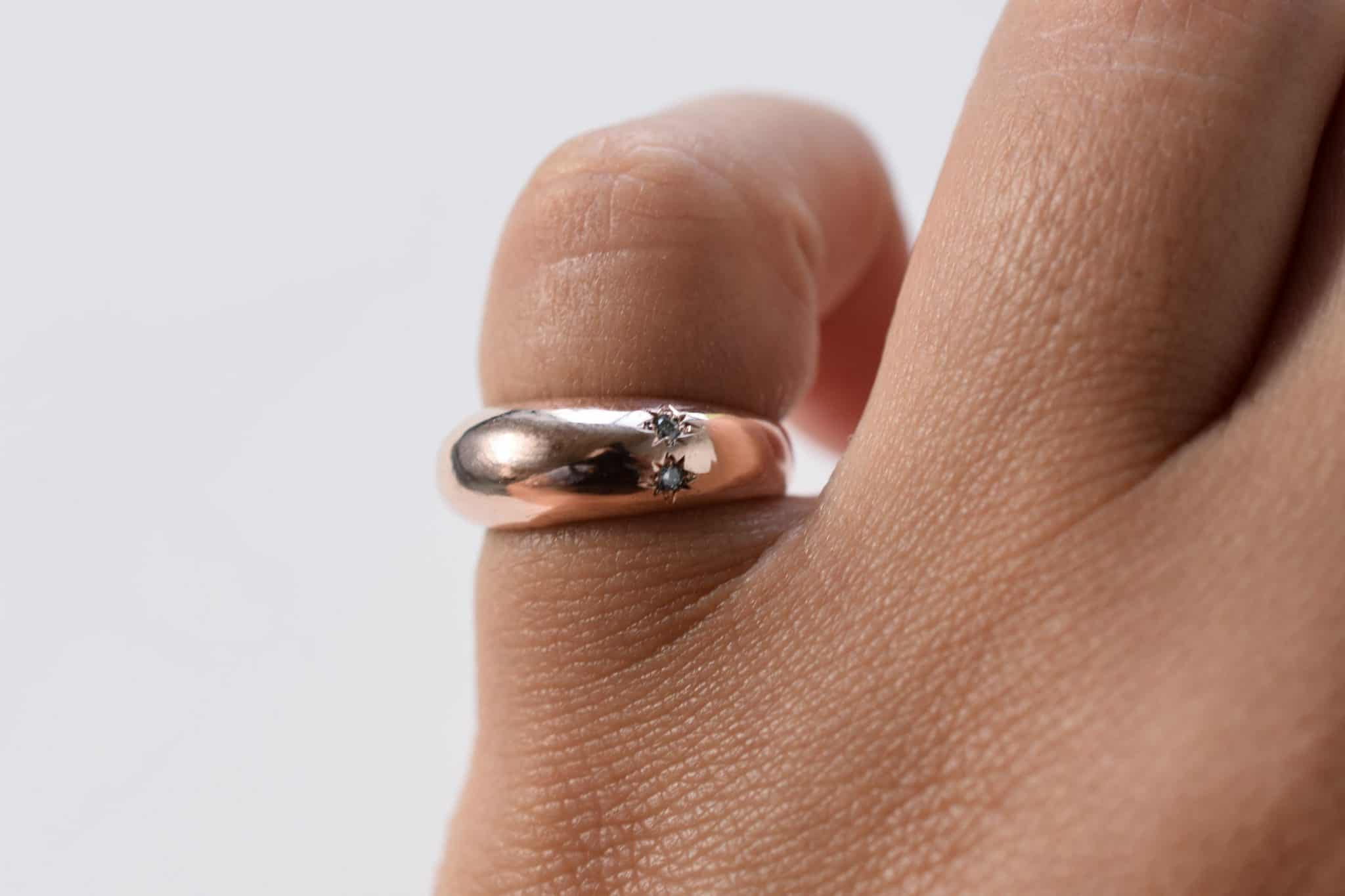 Celestial Diamonds pinky Dome Ring - STUDIO DUSA