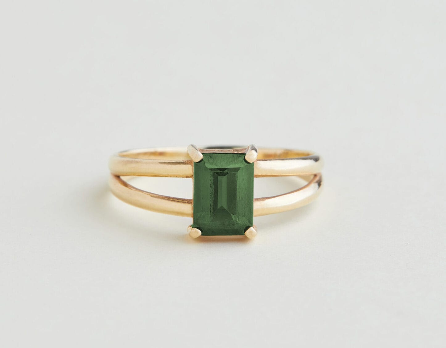 14K Gold Emerald Cut Tourmaline Ring - STUDIO DUSA