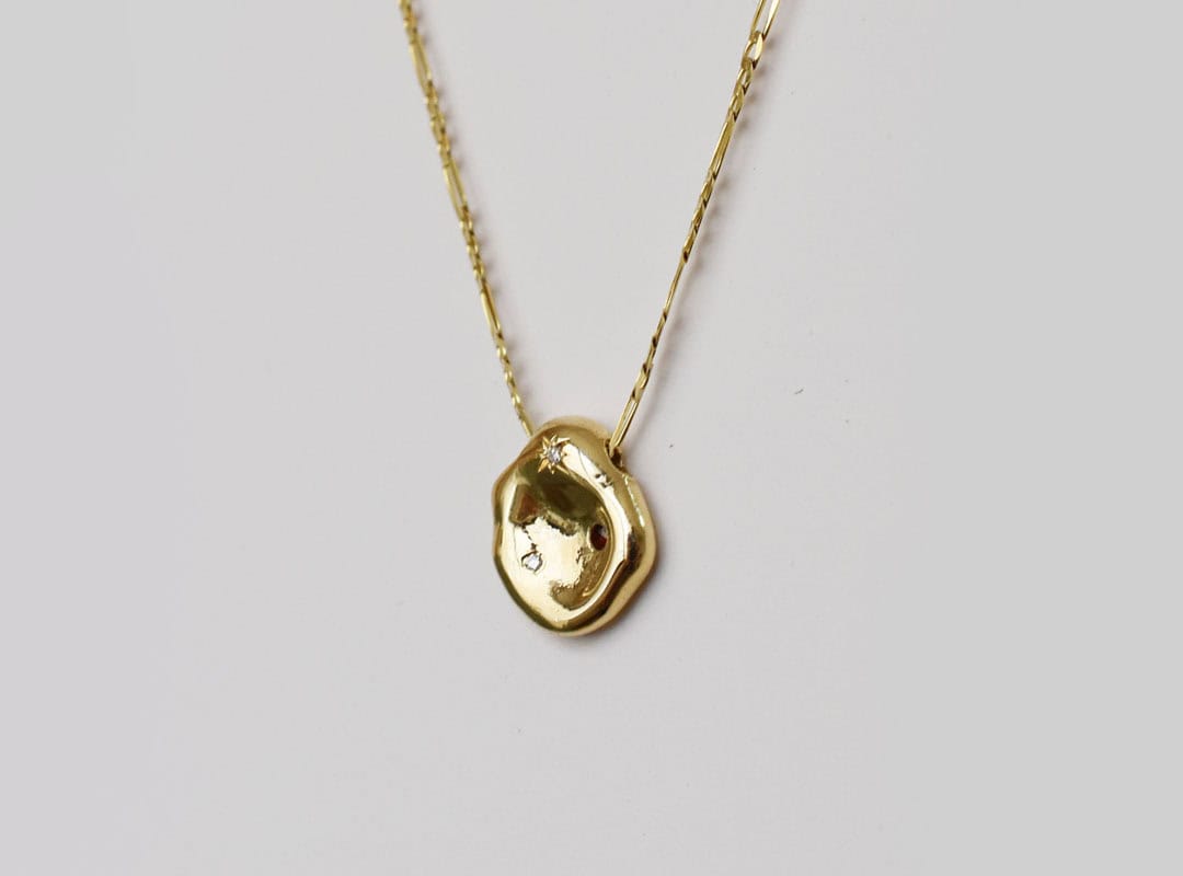 Abstract Gold Necklace with Diamonds - STUDIO DUSA Abstract Gold ...