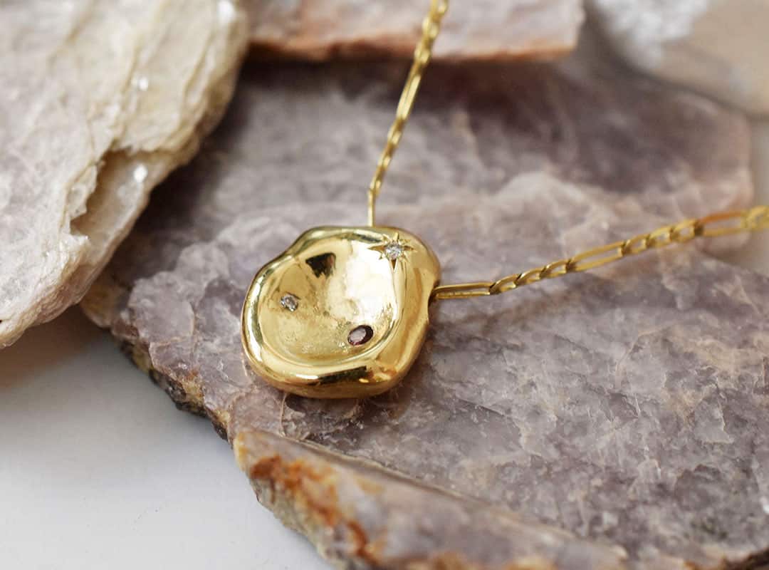 Abstract Gold Necklace with Diamonds - STUDIO DUSA Abstract Gold ...