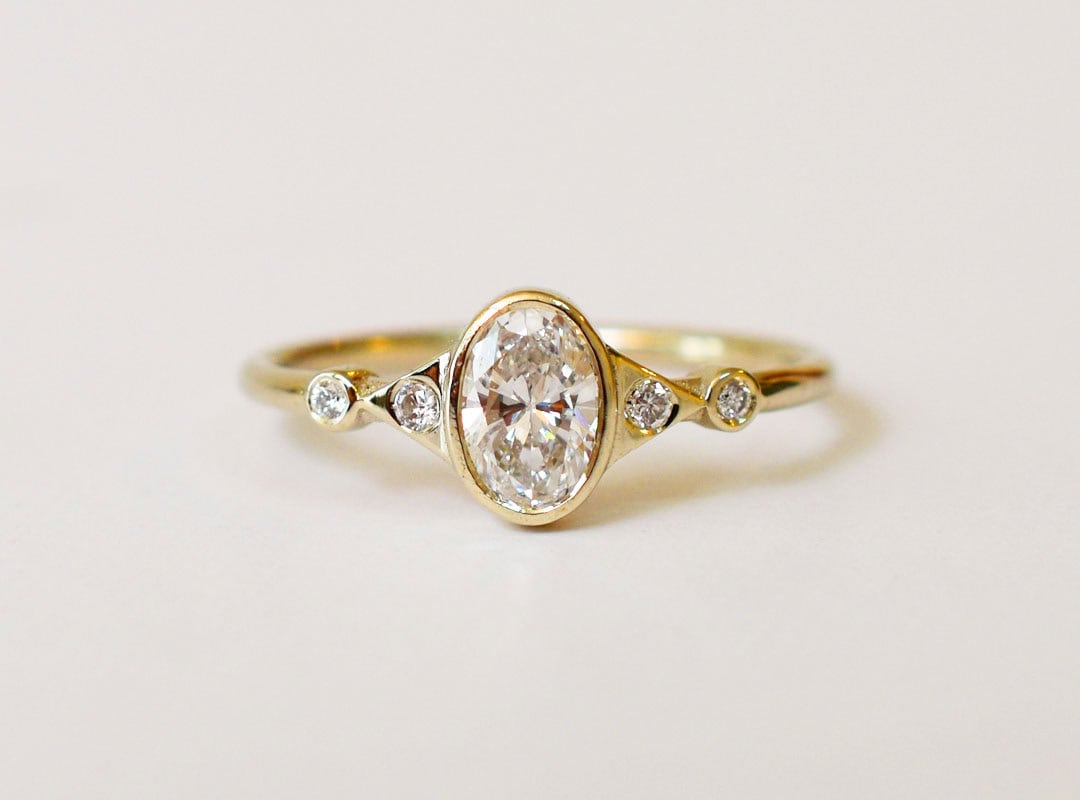 Oval and Triangles Diamond Ring - STUDIO DUSA Oval and Triangles ...